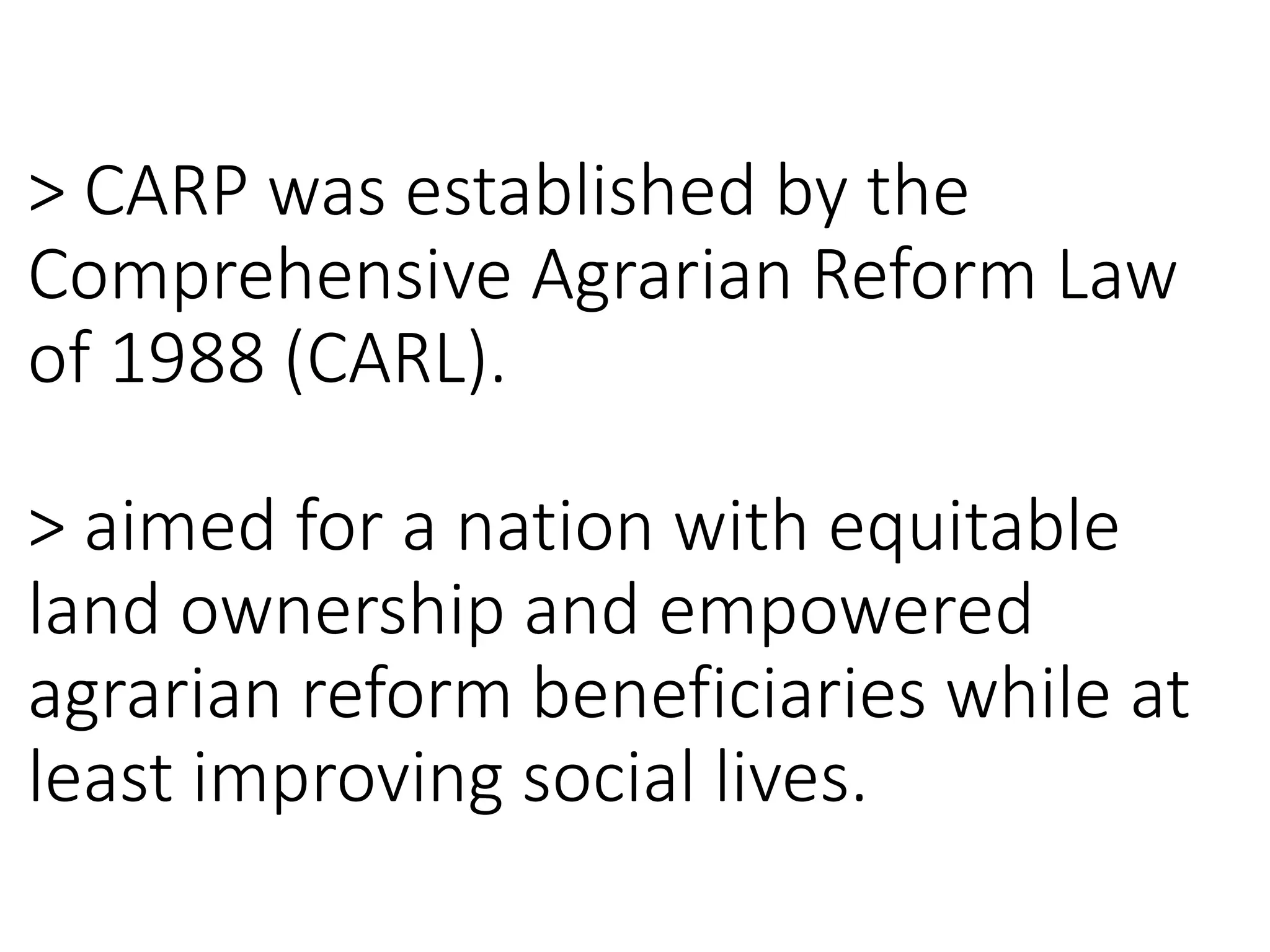 CARPER AND THE the future agrarian reform in the Philippines-WPS Office ...