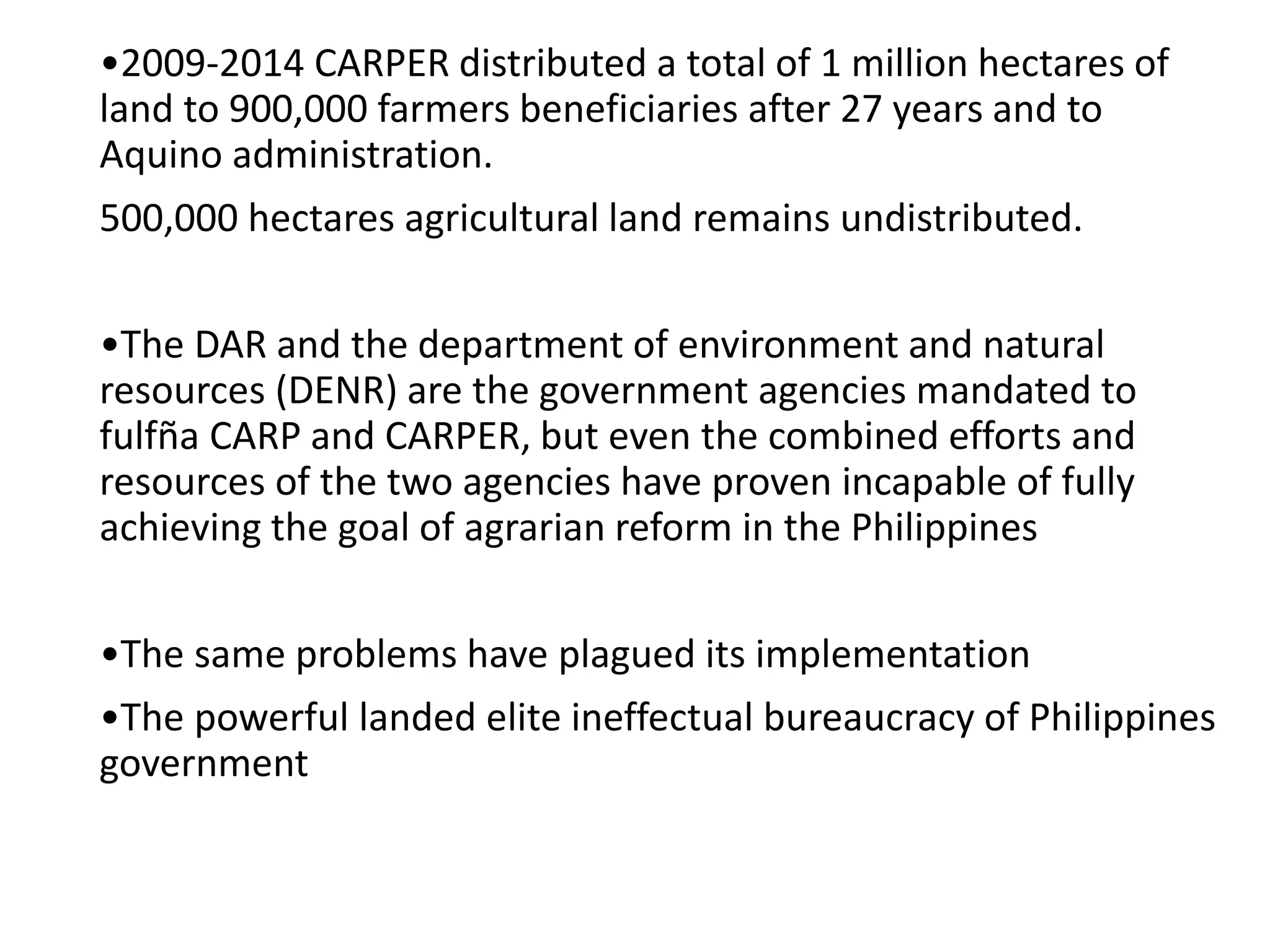 CARPER AND THE the future agrarian reform in the Philippines-WPS Office ...