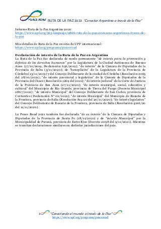 Carpeta Ruta de la Paz Argentina 2022 | PDF
