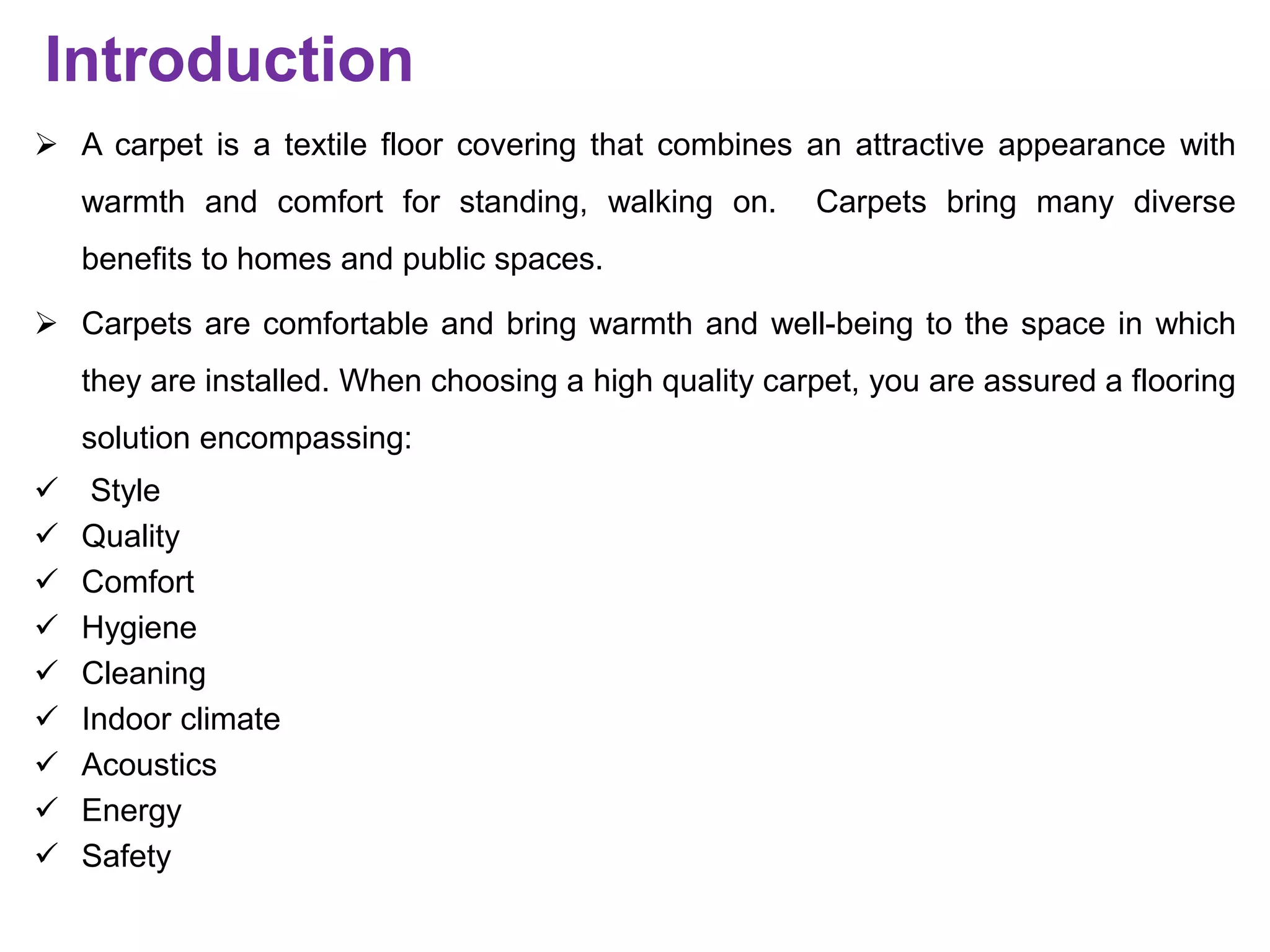Basic of Carpet Manufacturing Process by MPD | PDF