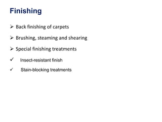 Basic of Carpet Manufacturing Process by MPD | PDF