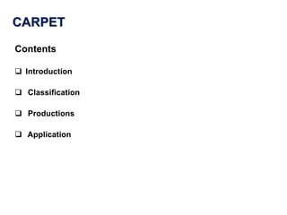 Basic of Carpet Manufacturing Process by MPD | PDF