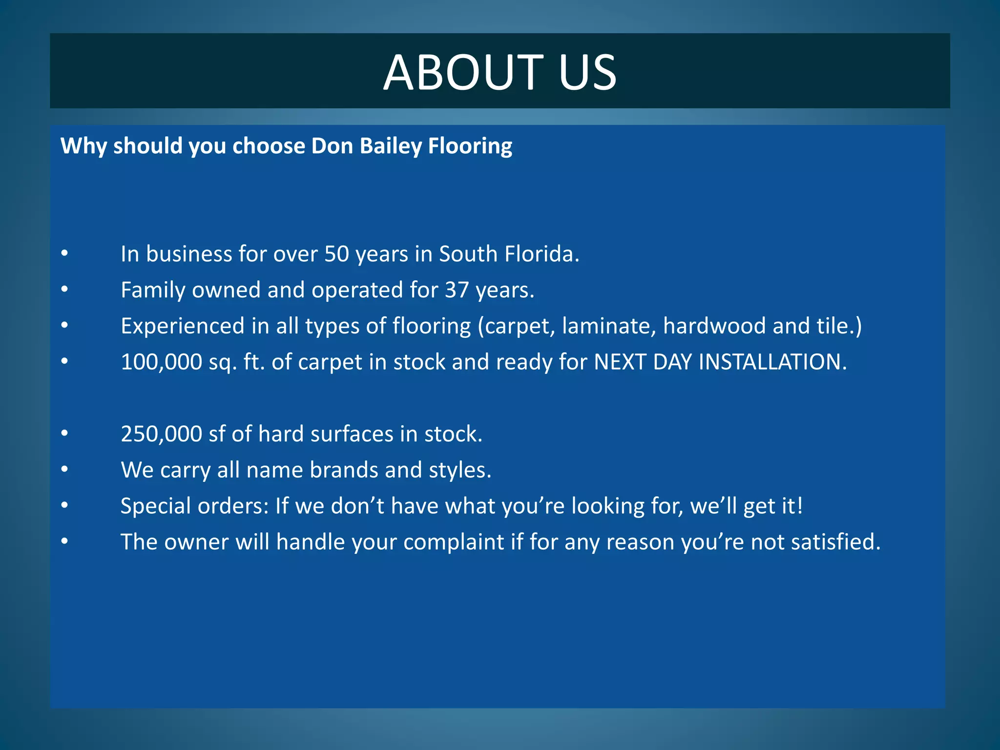 Carpeting miami don bailey | PPTX