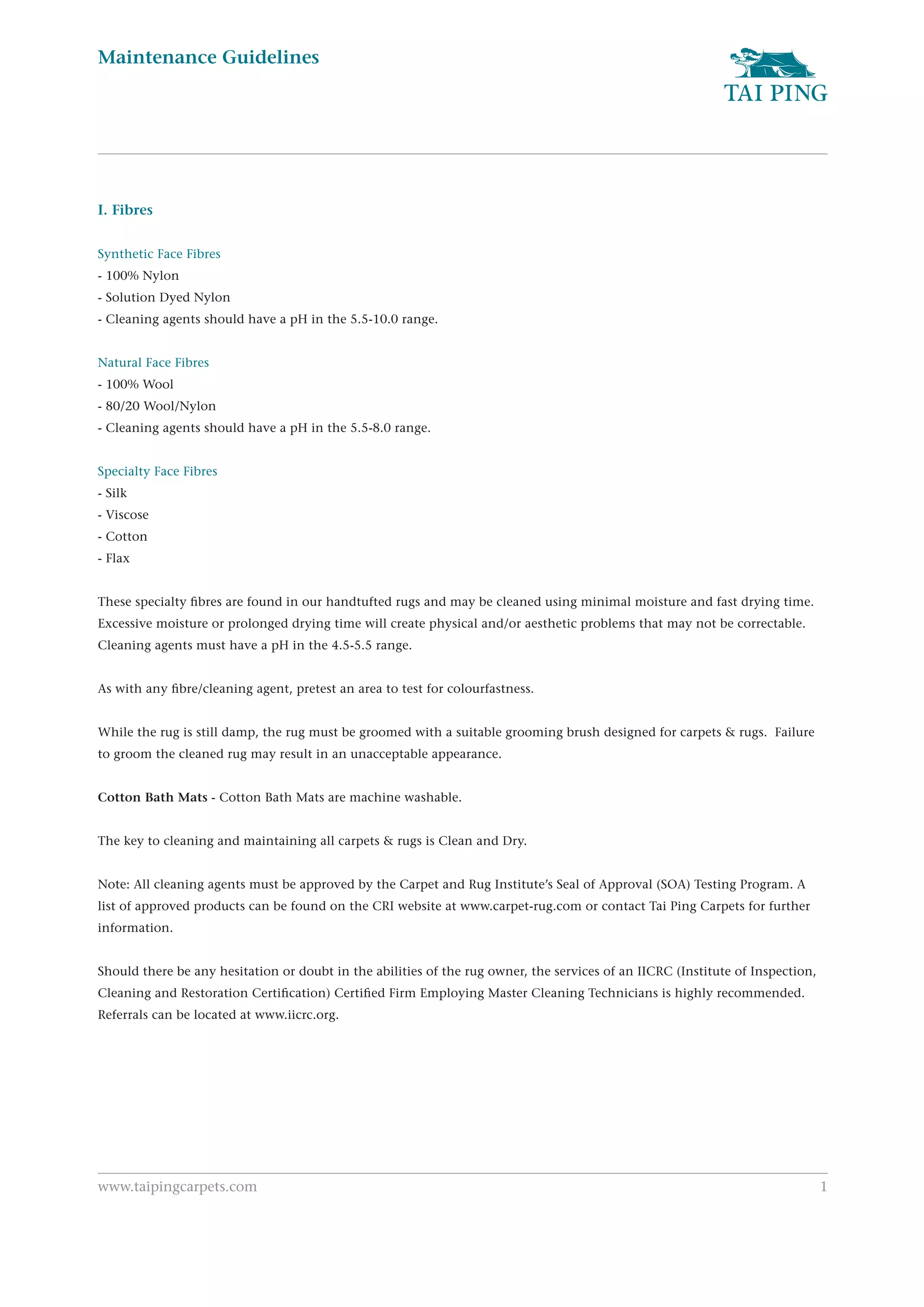 Carpet Maintenance Guide | PDF