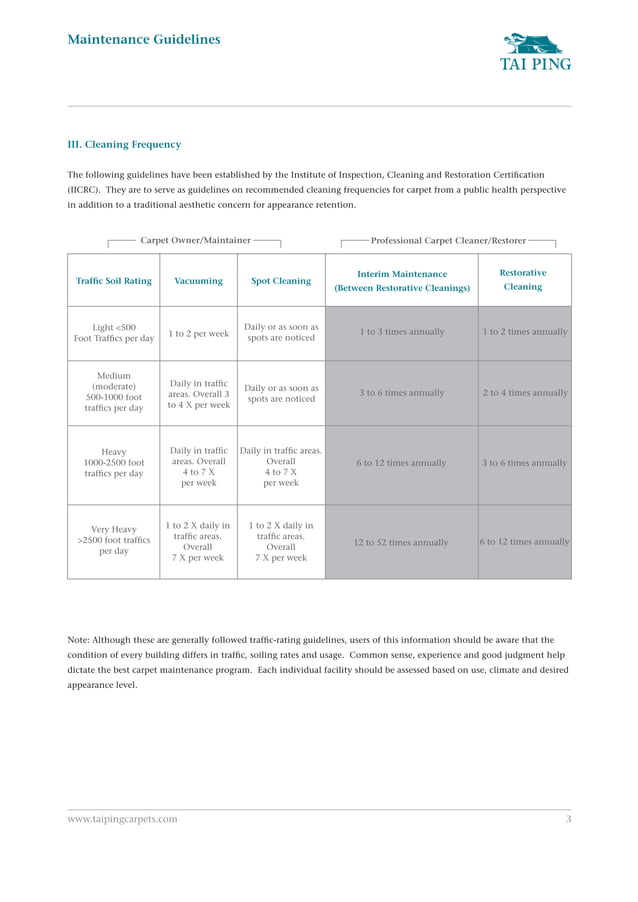 Carpet Maintenance Guide | PDF