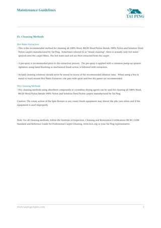 Carpet Maintenance Guide | PDF