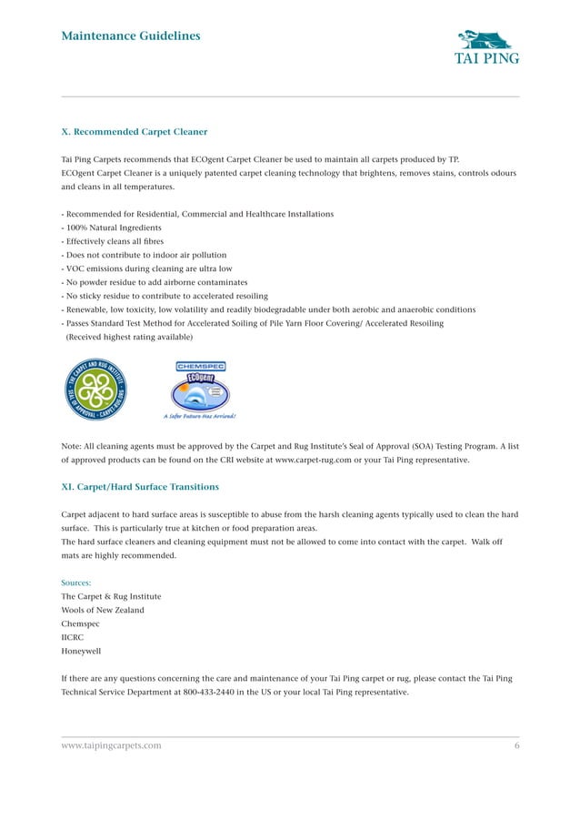 Carpet Maintenance Guide | PDF