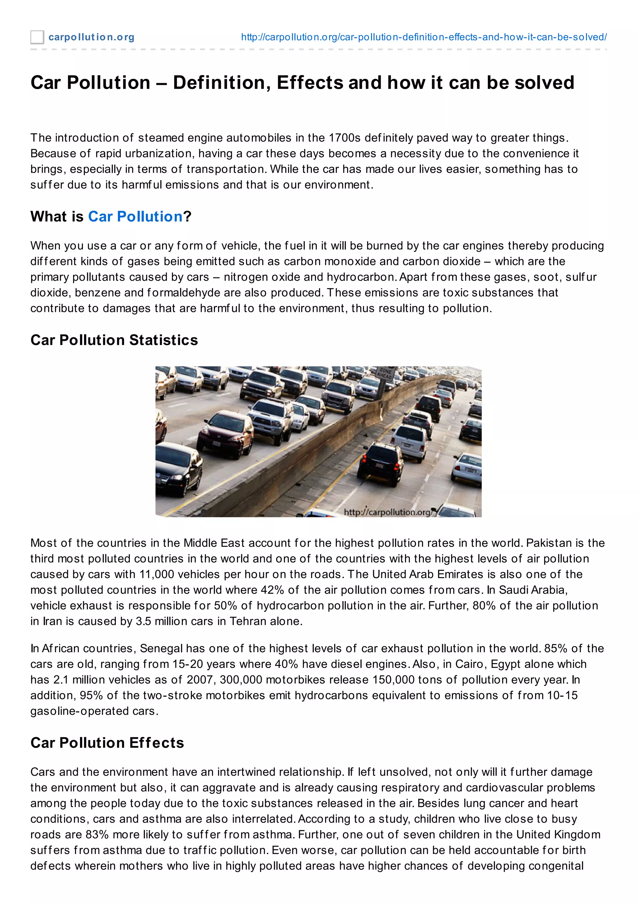 Car pollution | PDF
