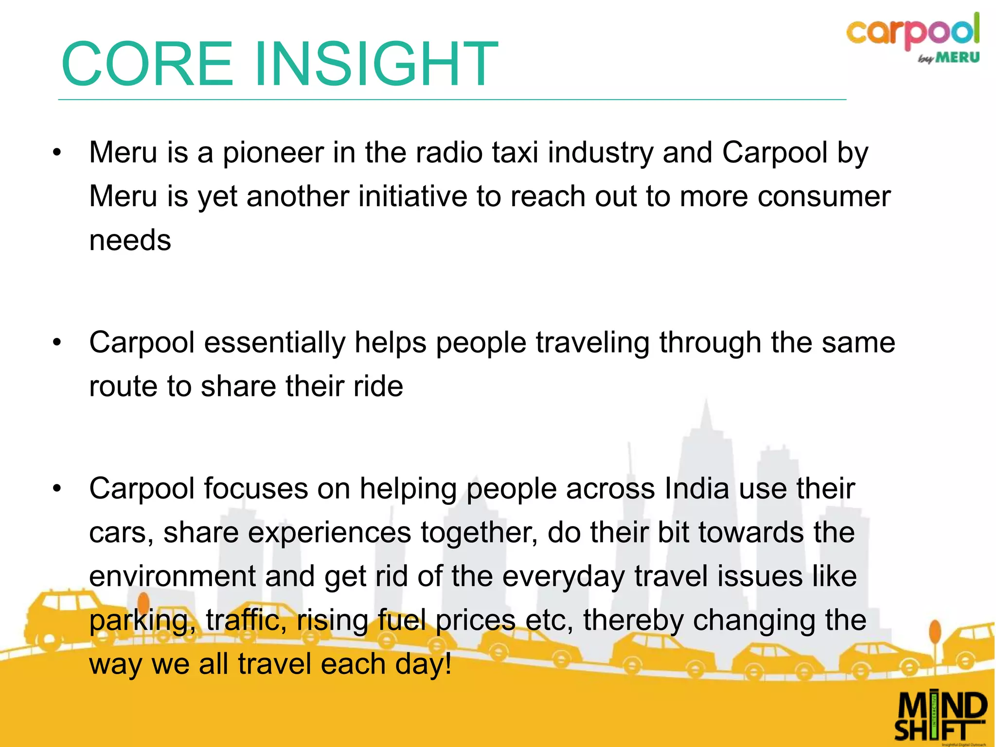 Carpool by Meru Digital Marketing Campaign | PPTX