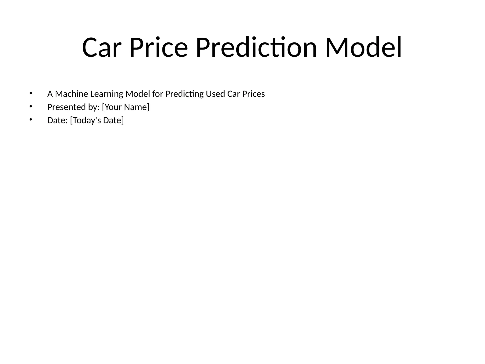 Car_Price_Prediction_Model_Presentation.pptx | Auto Technology | Automotive