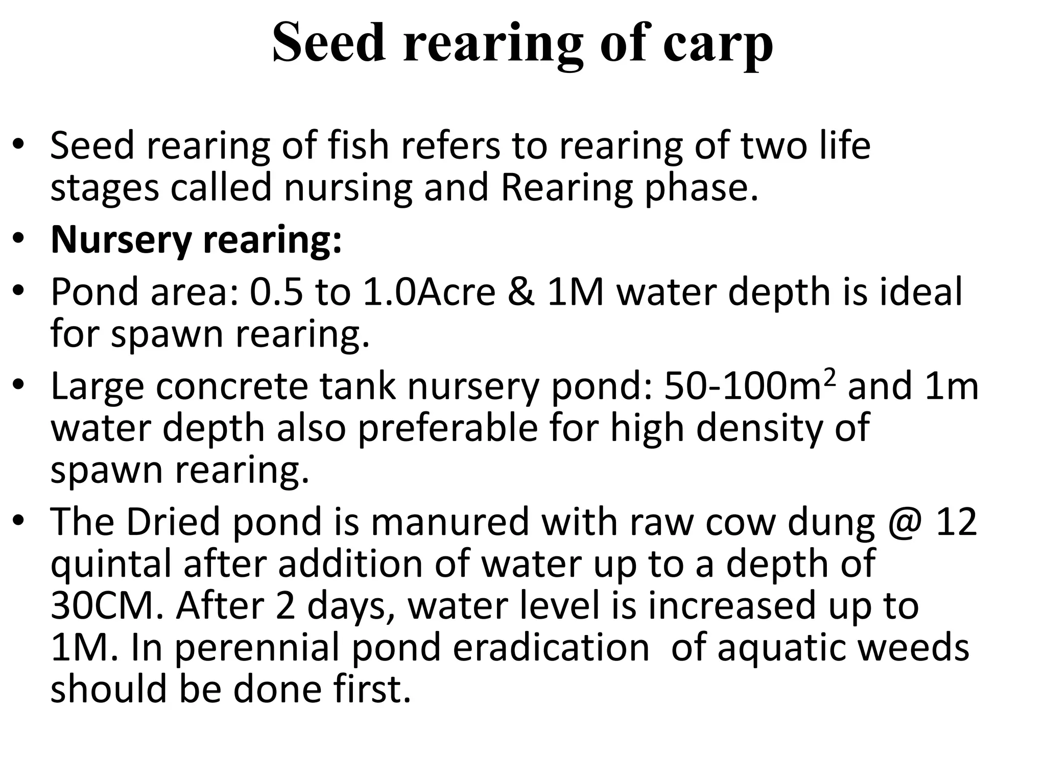 Carp seed rearing techniques | PPTX
