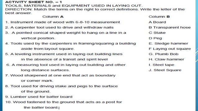 CARPENTRY WEEK 1(Physical description and usage | PPT