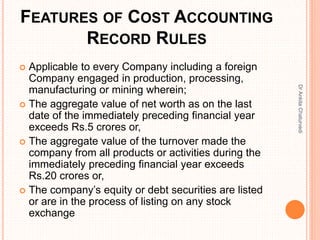 COST ACCOUNTING RECORD RULES ( CARR) | PPTX