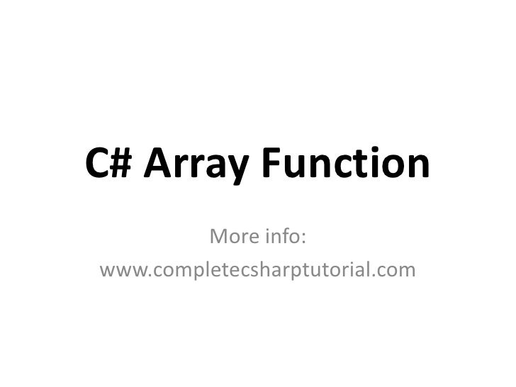 C# array function