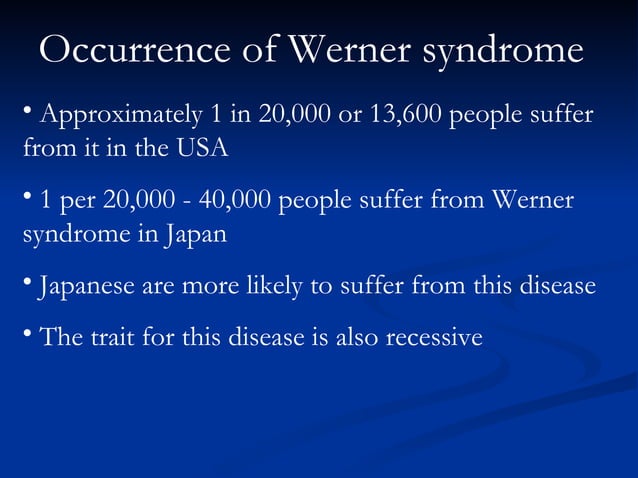 Werners Syndrome | PPT