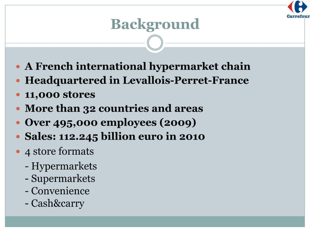 Carrefour history and retail | PPT
