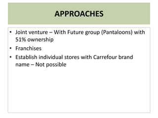 Entry strategy of carrefour in India | PPTX