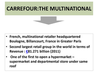 Entry strategy of carrefour in India | PPTX