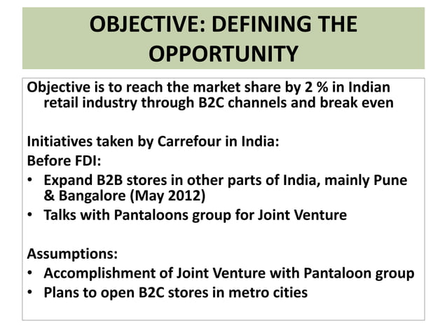 Entry strategy of carrefour in India | PPTX