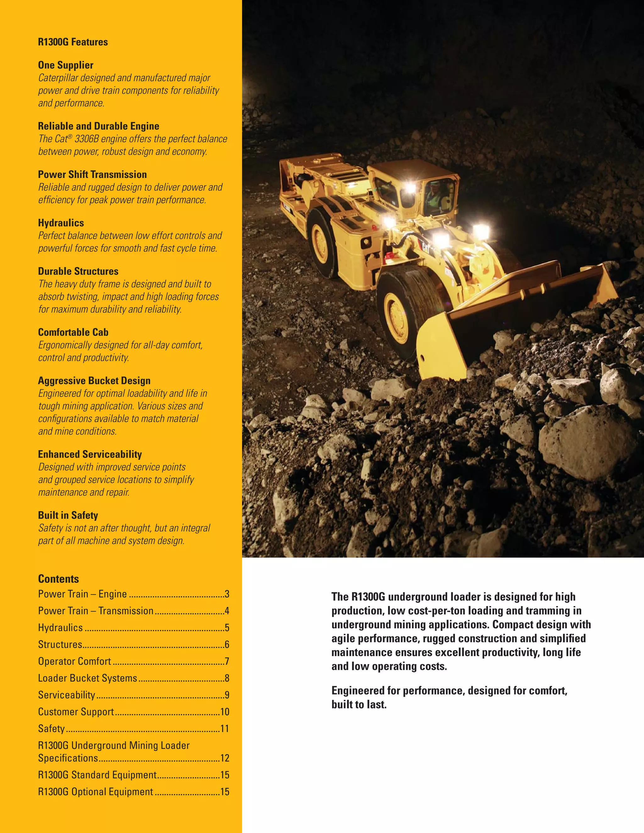 Carregadeira para mineração subterranea cat r1300g | PDF