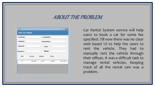 Car Rental Management Project AWP | PPT