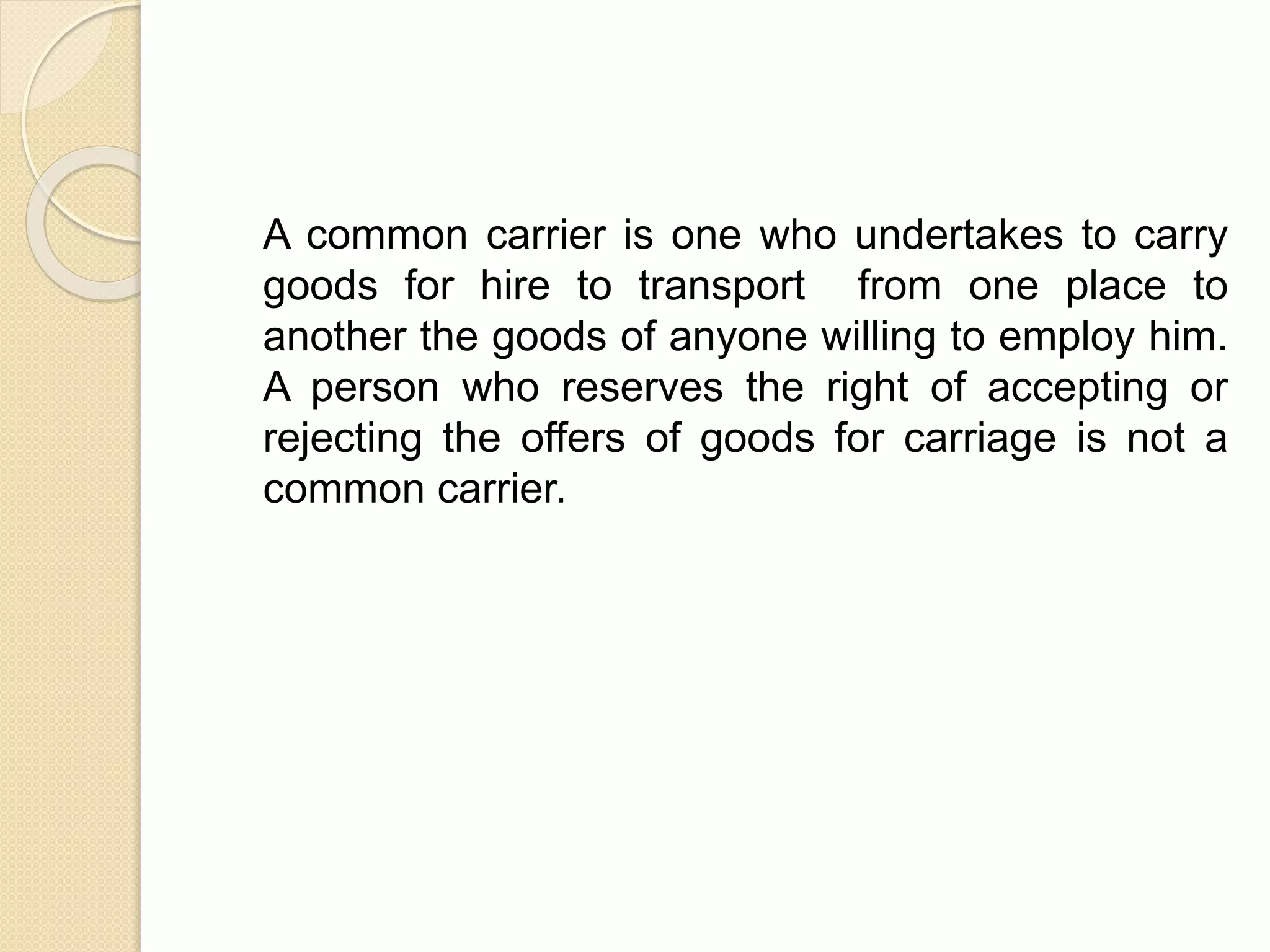 Carriage of goods by land | PPTX