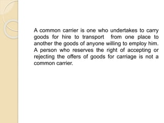 Carriage of goods by land | PPTX