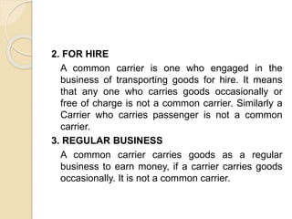 Carriage of goods by land | PPTX