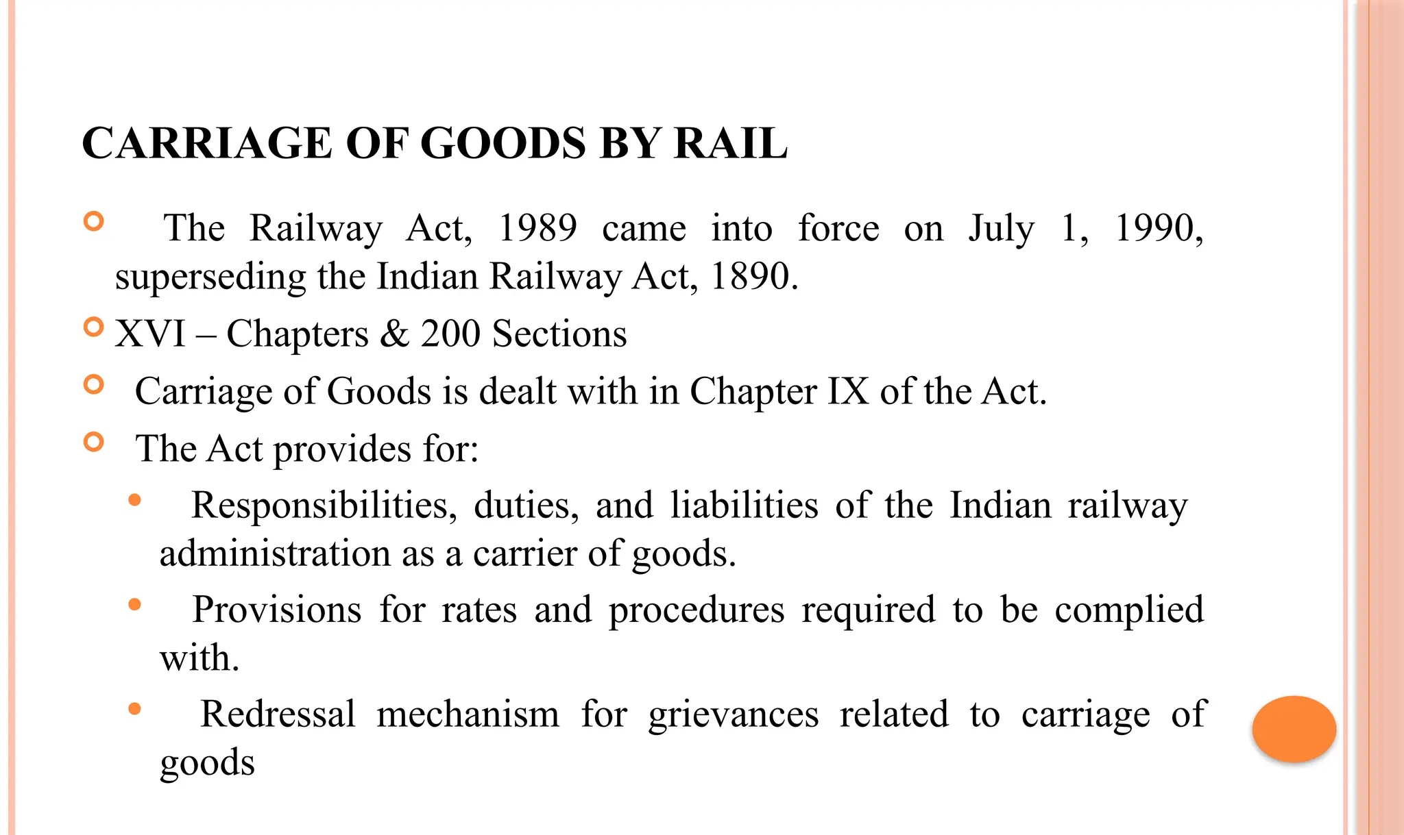 Carriage of Goods by Rail.pptx calicut university BBA LLB tenth ...