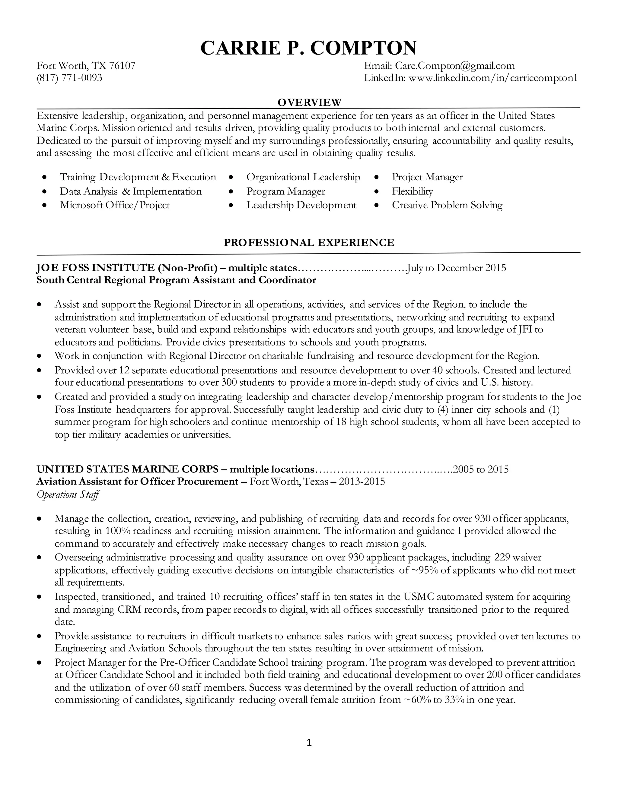 Carrie Compton Resume | PDF