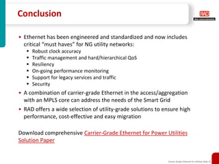 Carrier ethernet-for-power-utilities-presentation | PDF
