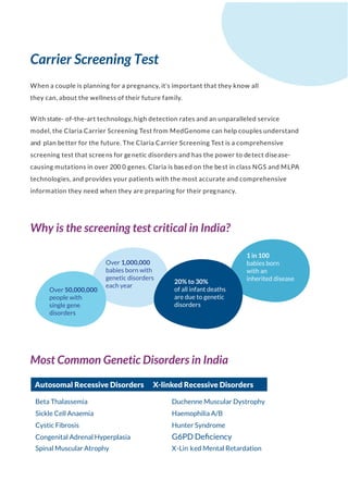 Carrier Screening Test for couples planning a baby | PDF