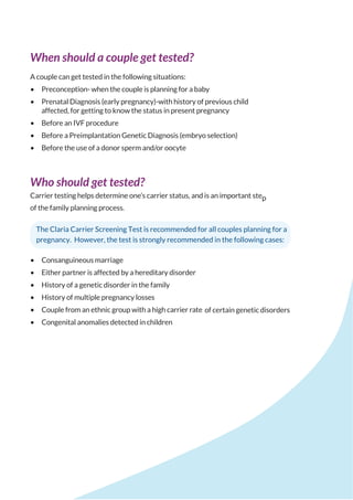 Carrier Screening Test for couples planning a baby | PDF