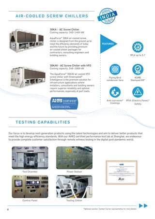 30KAV Air Cooled Screw Chiller with Greenspeed Intelligence | PDF