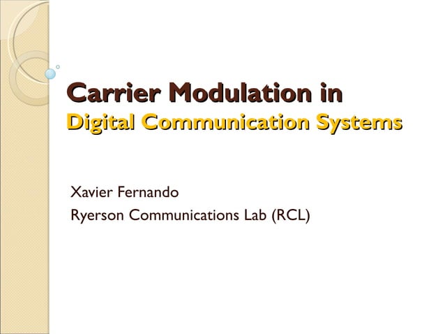 Carrier modulation | PPT | Computer Networking | Computing