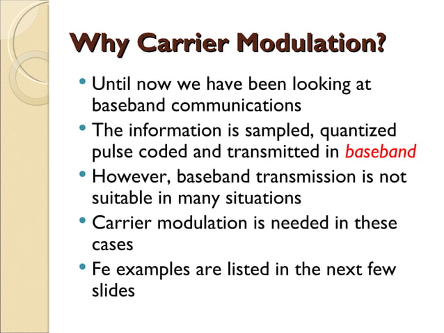Carrier Modulation Ppt Computer Networking Computing
