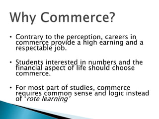 career oppertunities in commerce | PPTX