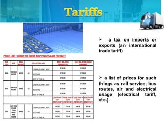 Carrier rates and tariffs | PPT