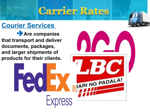 Carrier rates and tariffs | PPT