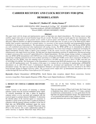Carrier recovery and clock recovery for qpsk demodulation | PDF