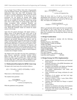 Carrier recovery and clock recovery for qpsk demodulation | PDF