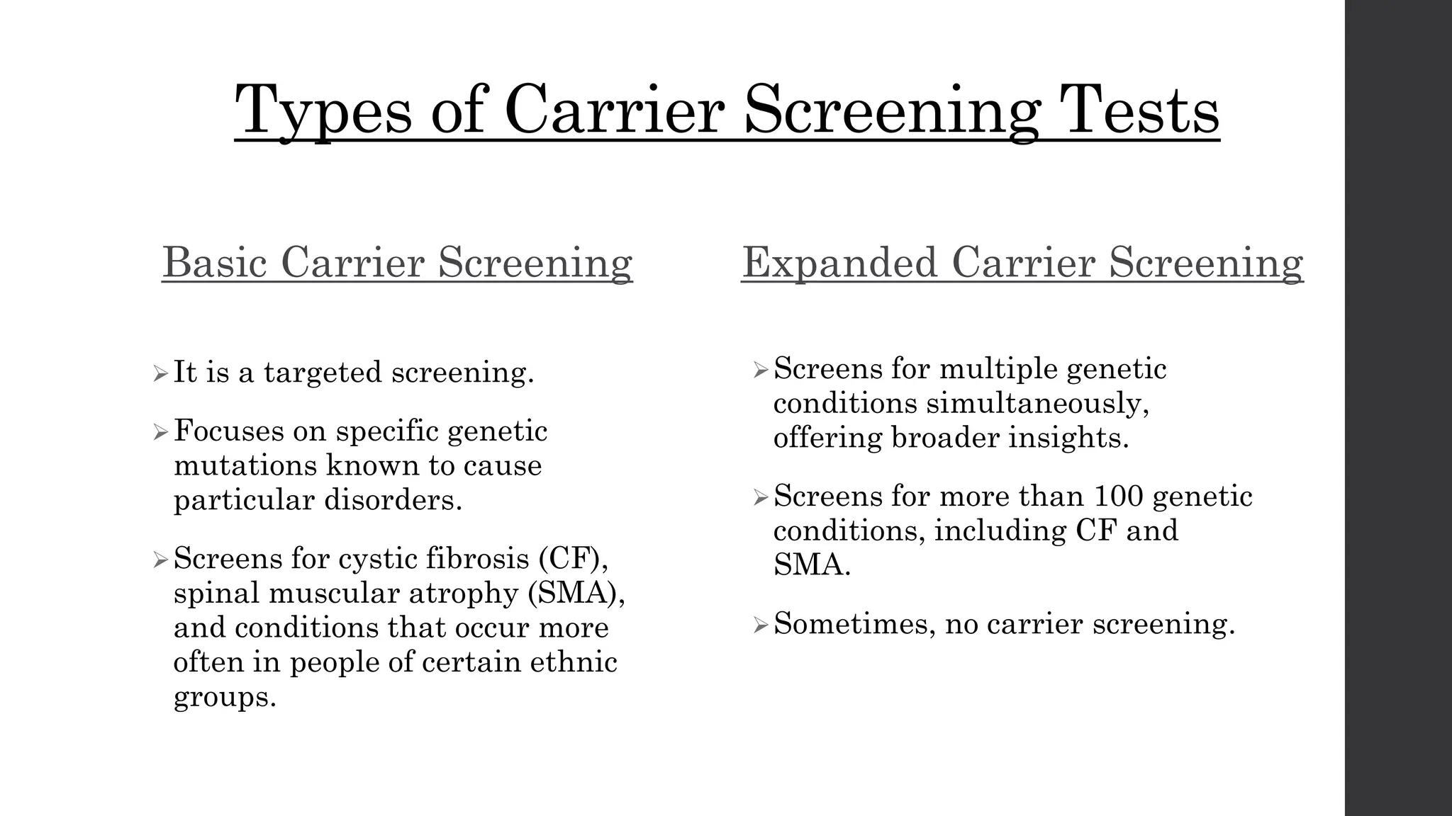 CARRIER SCREENING TEST, latest information | PDF