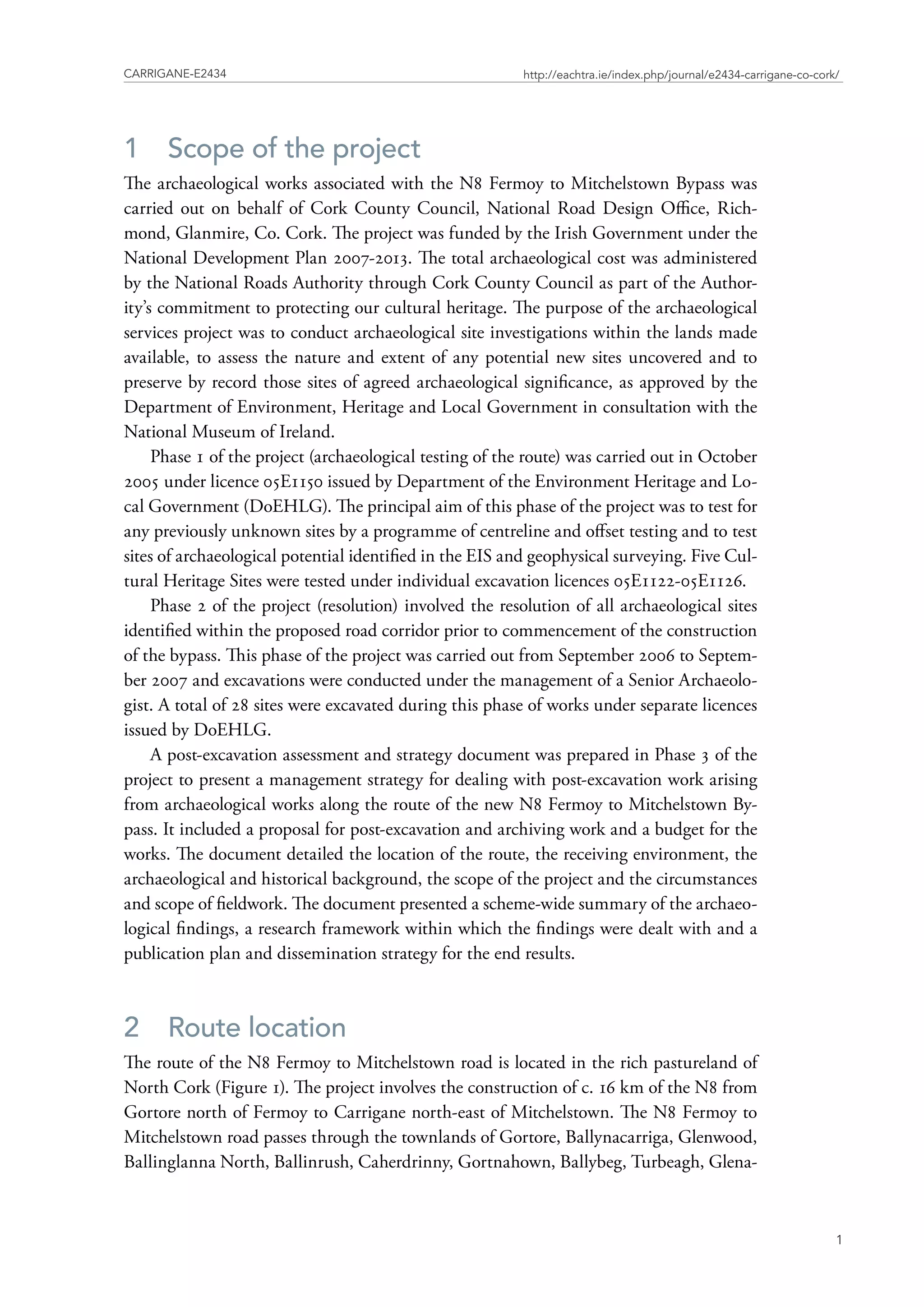 Archaeological Report - Carrigane 1, Co. Cork (Ireland) | PDF