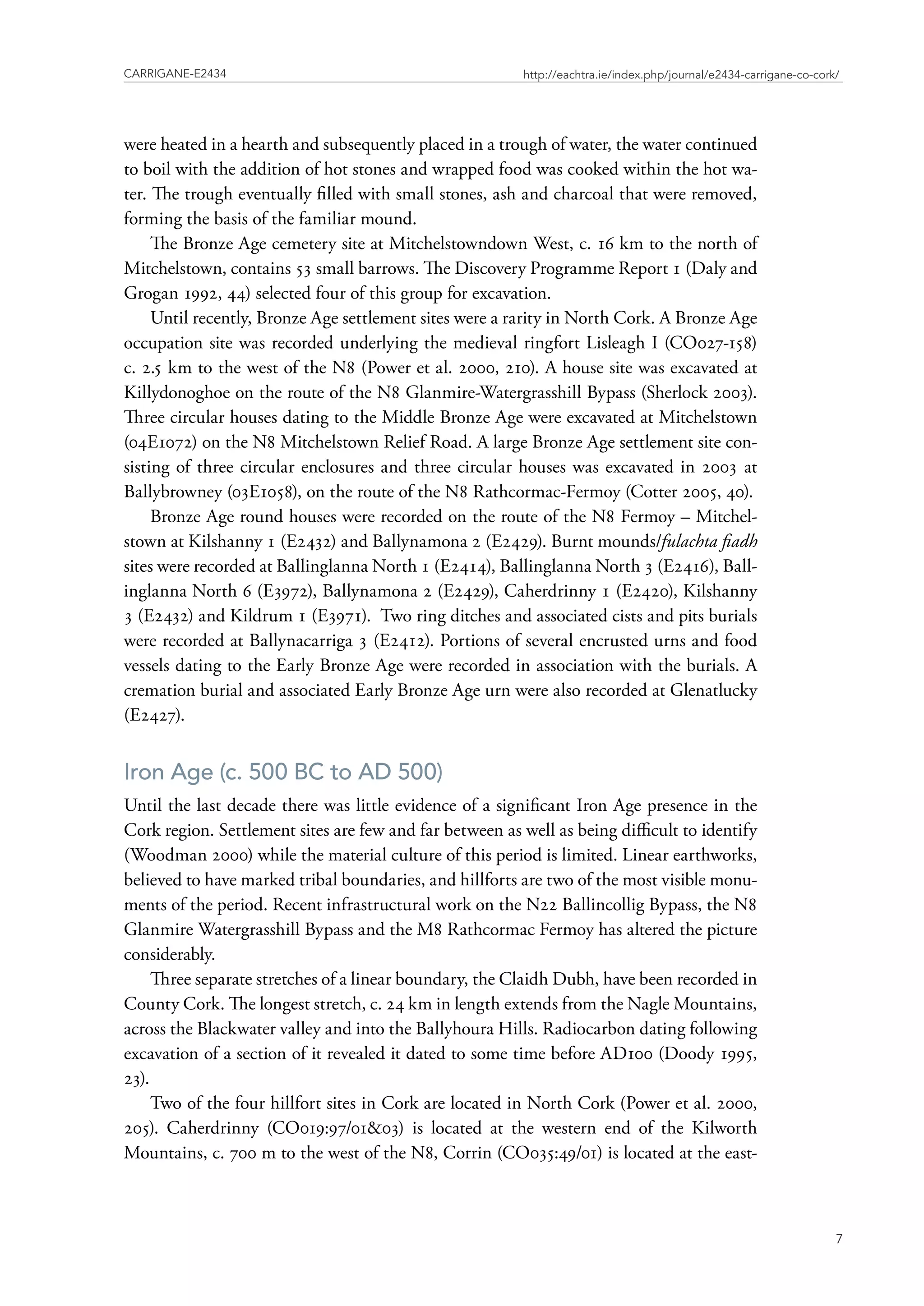 Archaeological Report - Carrigane 1, Co. Cork (Ireland) | PDF