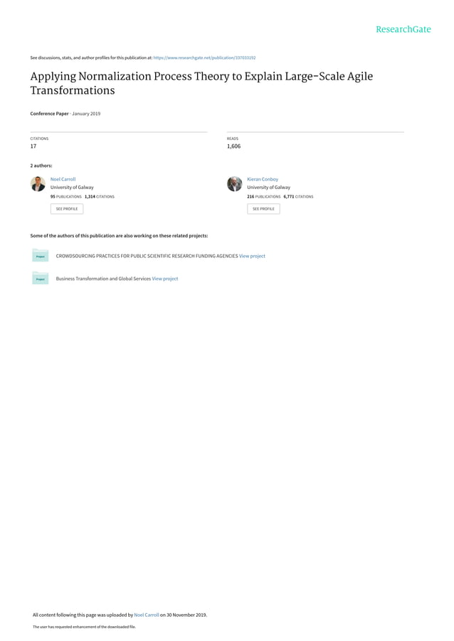 Carroll-2019--Large-ScaleAgileTransformations.pdf | Web Development | Internet