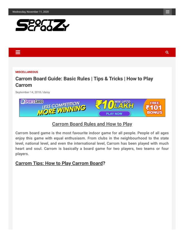 Carrom board guide | PDF Carrom board guide | PDF