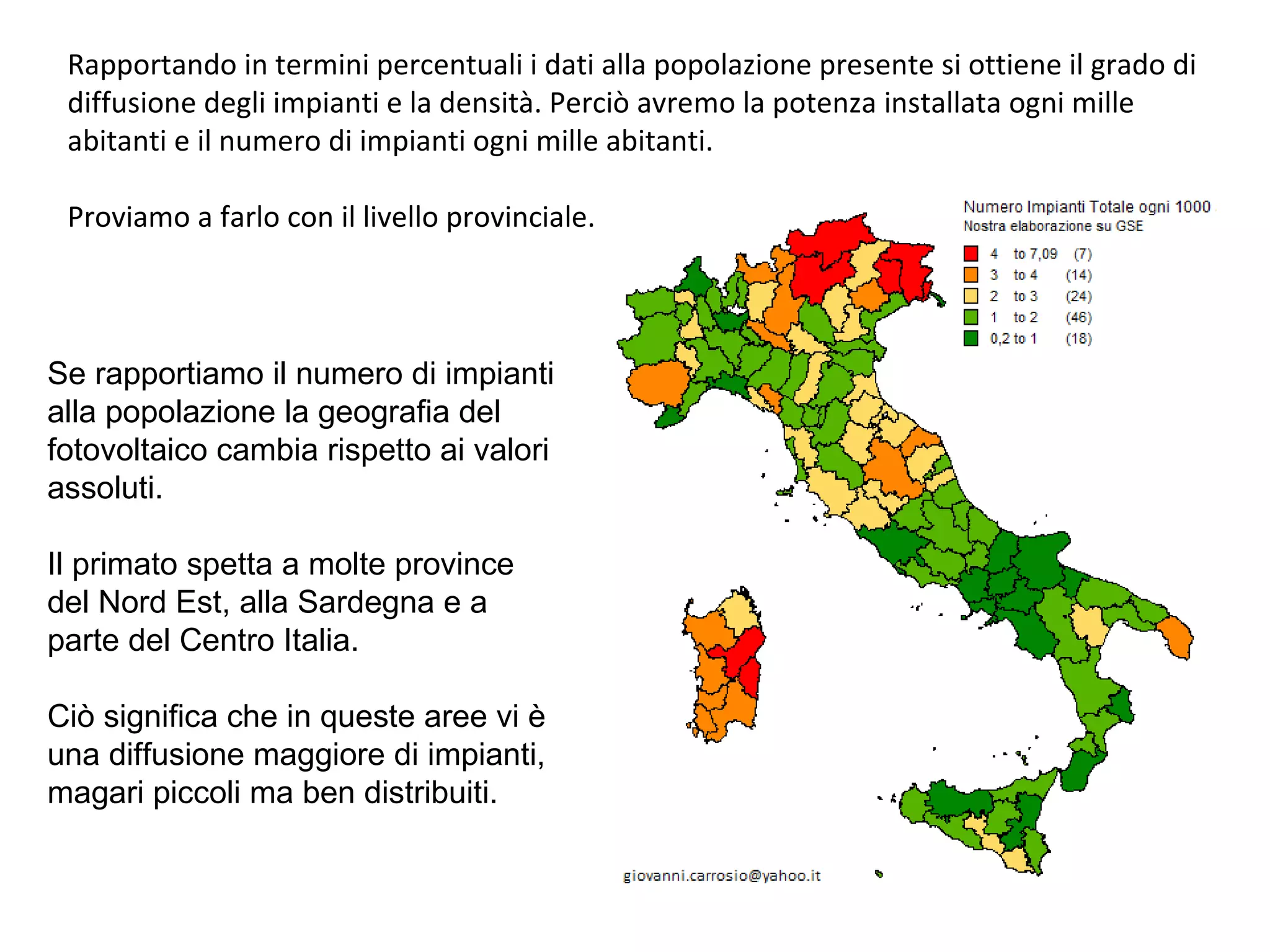 La diffusione del fotovoltaico in Italia | PPT