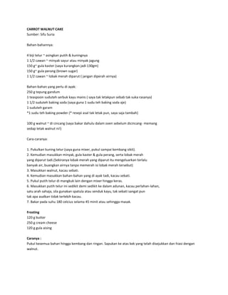Carrot walnut cake | DOCX