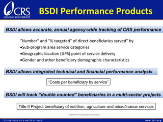 Tracking beneficiaries and services delivered (Harry Carr, CRS) | PPT