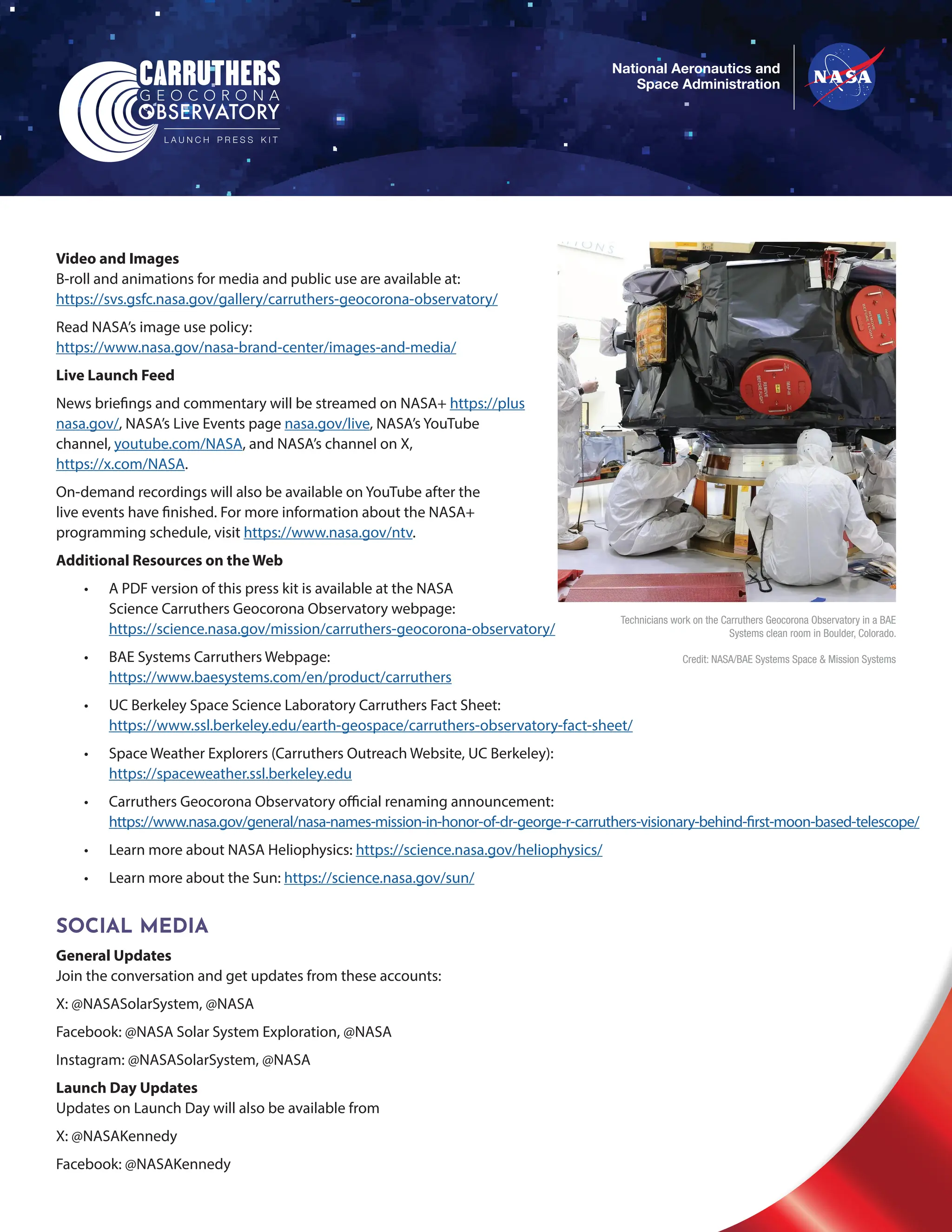 NASA Carruthers Geocorona Observatory (Dr. George R. Carruthers) | PDF
